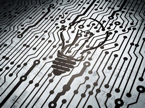 Business Concept Circuit Board With Light Bulb Stock Illustration Illustration Of Concept