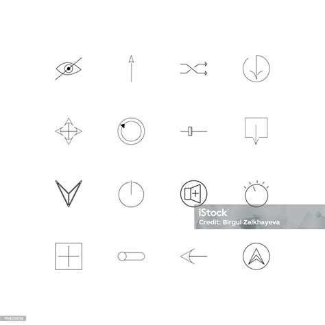 Knoppen Lineaire Dun Iconen Set Eenvoudige Vector Pictogrammen