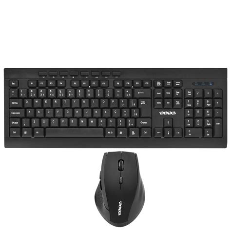 Teclado Mouse Satellite Ak 726g Wireless Portugues Preto
