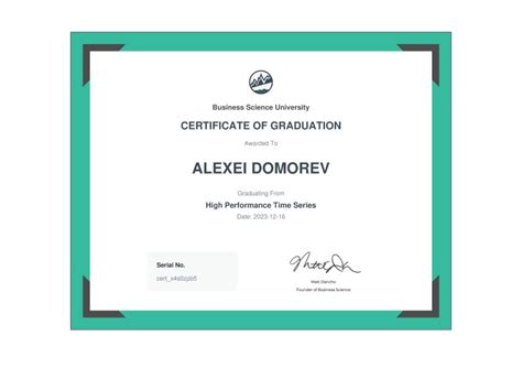 Completed Time Series Course By Business Science University Alexei