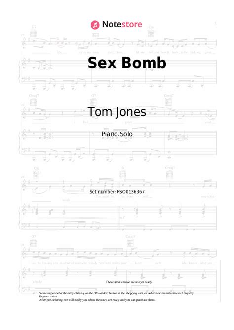 Sex Bomb Tom Jones Mousse T Piano Solo Sheet Music At Note Store