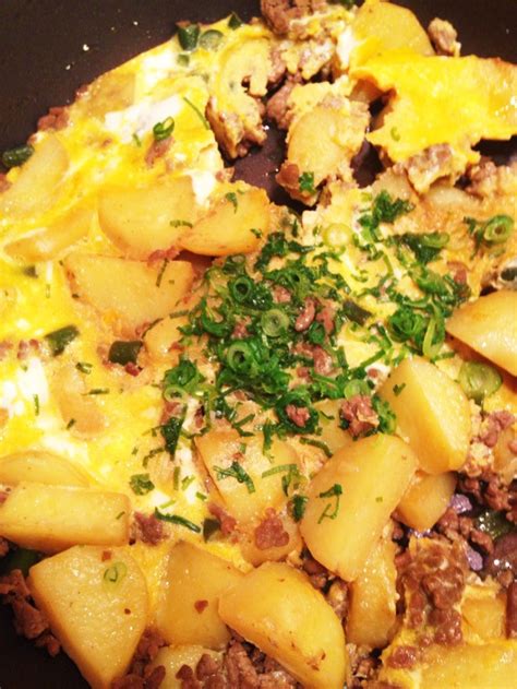 ご飯が進む！じゃがいもとひき肉の卵とじ By Akirinren 【クックパッド】 簡単おいしいみんなのレシピが349万品