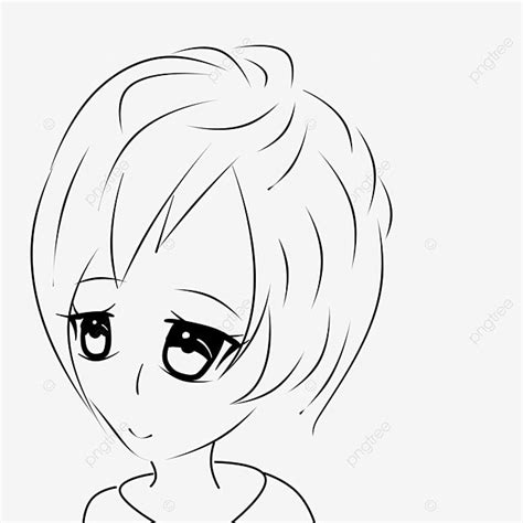 Cartoon Sketch Hand Drawn Hairstyle Line Drawing Line Draft Cute