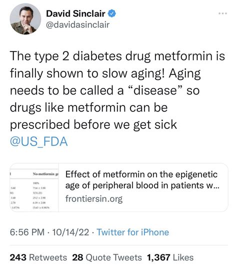Metformin And Positive Effects On Epigenetic Clocks Rapamycin