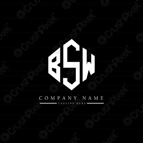 Bsw Letter Logo Design With Polygon Shape Bsw Polygon And Stock