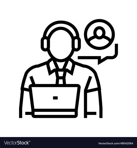 Customer Interaction Social Media Line Icon Vector Image