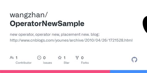 Github Wangzhanoperatornewsample New Operator Operator New