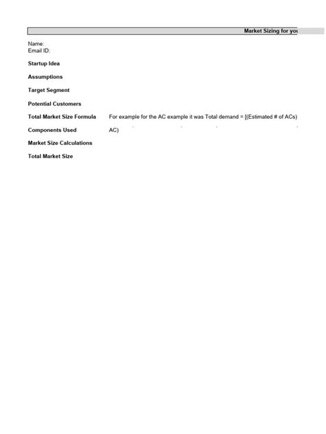 Market Sizing Exercise Pdf Demand Middle Class