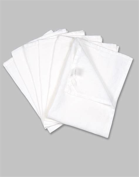 White Linen Blank Tea Towels 3 Singles Julies Cotton Collection