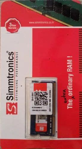Simmtronics GB DDR MHz Laptop RAM At Rs Piece In New Delhi ID