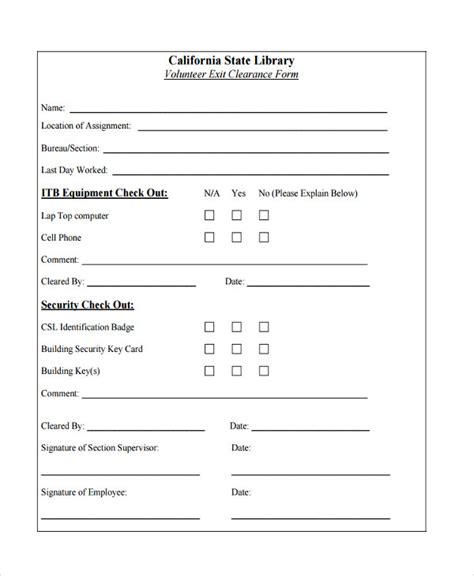 Employee Exit Clearance Form Template Master Template Bank2home Com