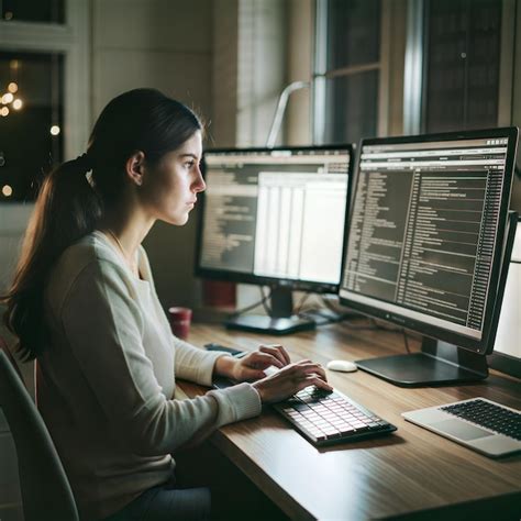Women In Tech Working Late Into The Night Female Software Engineers Coding Late At Night