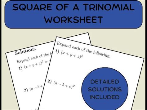 Trinomial Worksheet