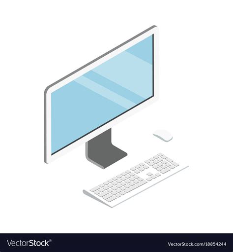desktop computer isometric 3d icon royalty free vector image
