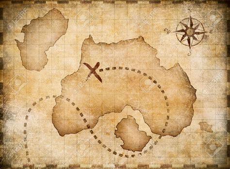 La Carte De Pirates Avec Lemplacement De Trésor Marquée Banque D