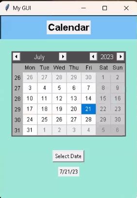 Github Kumarroshan Tkinter Calendar Basic Calendar By Using Tkinter And Tkcalendar