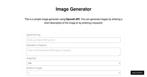 Sauravhathi Image Generator Using Openai Api Codesandbox