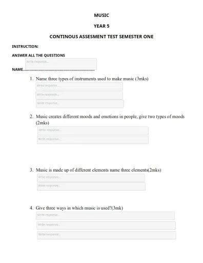 music cat1 yr 6 sem1 interactive worksheet edform