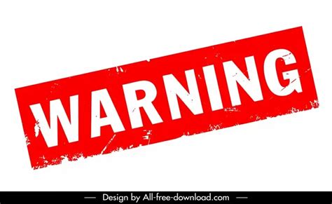 Stamp Warning Template Flat Circle Rectangular Shape Vectors Graphic