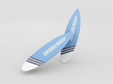 흰색 바탕에 서핑 보드 이랑 세트 프리미엄 Psd 파일