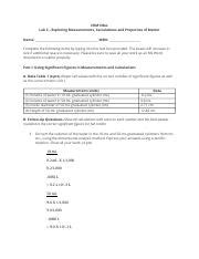 Lab 2 Docx CHM130LL Lab 2 Exploring Measurements Calculations And