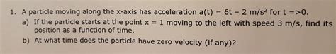 Solved A Particle Moving Along The X Axis Has Chegg