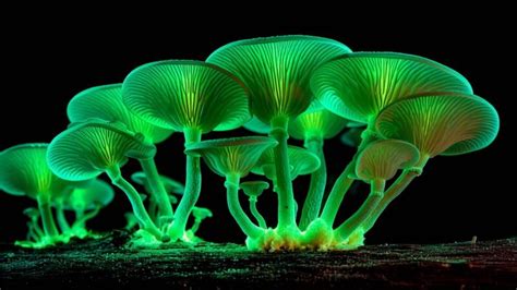 Glowing Mushrooms Thrive In Dark Forest Setting 73284087 Stock Video At