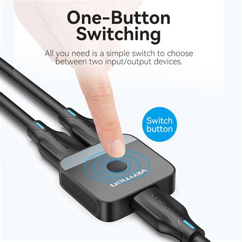 Vention Hdmi Switch 2 Port 4k 20 Bi Directional Akob0 Nxtcy