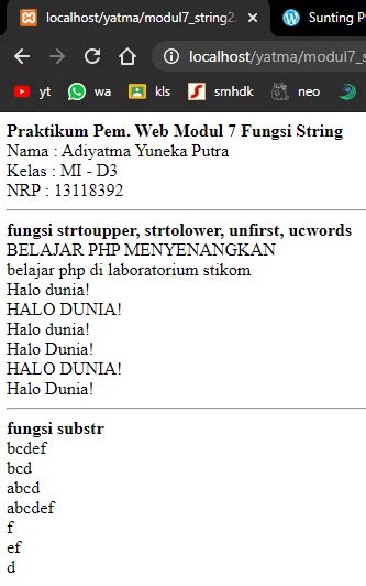 Tugas Pemrograman Web Fungsi String And Datetime Pada Php Yatmablog