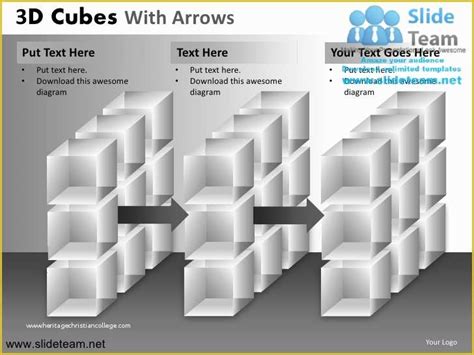 Building Blocks Powerpoint Template Free Of D Cubes Building Blocks Stacked With Arrows
