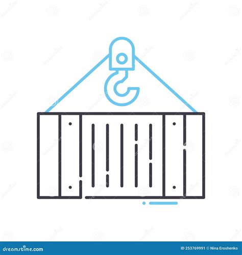 Contatiner Line Icon Outline Symbol Vector Illustration Concept Sign