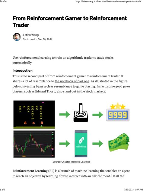 Reinforcement Learning And Stock Trading Medium Pdf