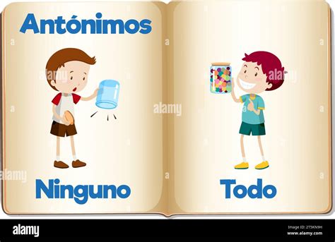 Illustrated Word Cards Depicting The Antonyms None And All In