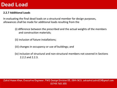 Verticle Load Analysis According To Bnbc 2020 Ppt