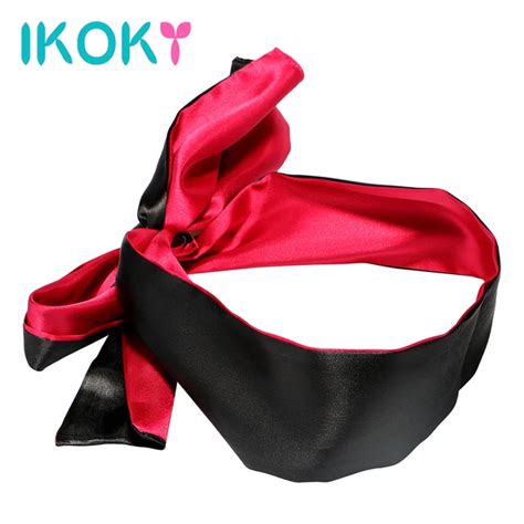 IKOKY Sex Eye Mask Blindfold SM Bondage Flirting Teasing Erotic Toys Red With Black Sex Toys For
