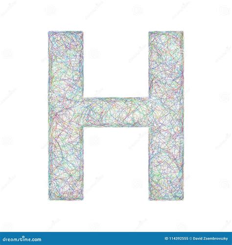 Colorful Sketch Font Design Letter H Stock Vector Illustration Of