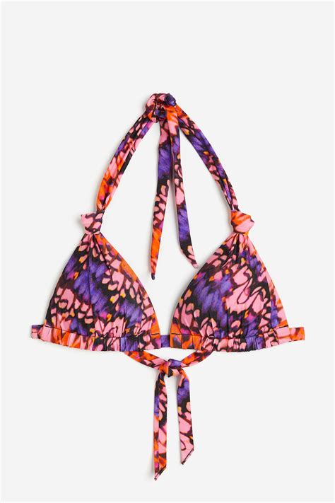 Push Up Triangle Bikini Top Blackpatterned Ladies Handm Us