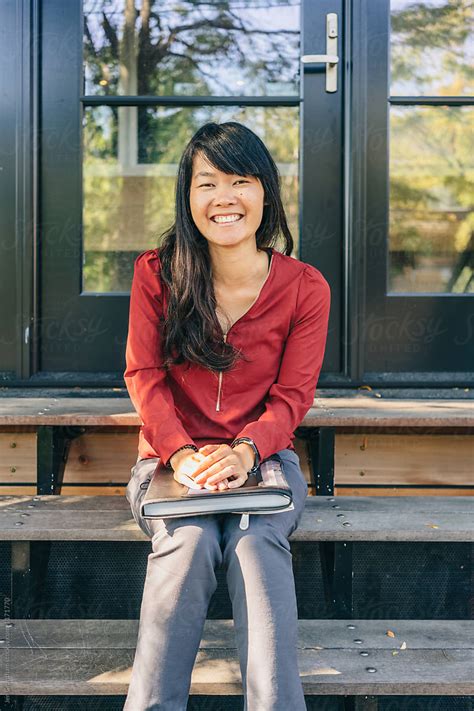 Real Estate Agent On Porch By Stocksy Contributor Jen Grantham