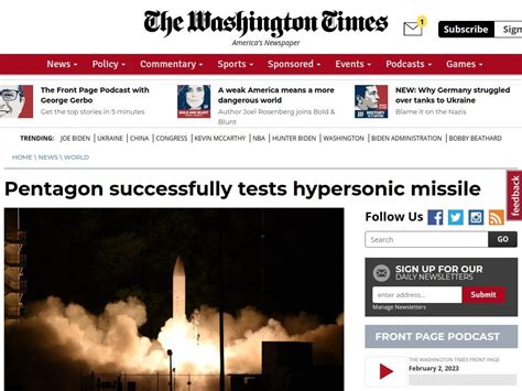 Pentagon Successfully Tests Hypersonic Missile The Cbo Analysts Said