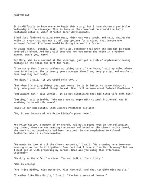 The Murder At The Vicarage Agatha Christie Pdf