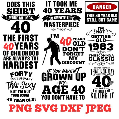 40th Women Bundle 40 And Fabulous Svg Birthday 40 Years Png Digital