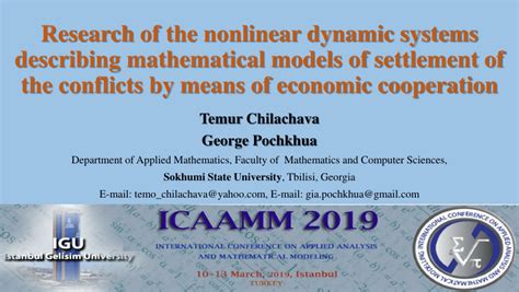Pdf Research Of The Nonlinear Dynamic Systems Describing Mathematical