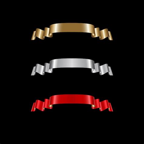 Premium Vector Ribbon Set In Isolated For Celebration Luxury Golden