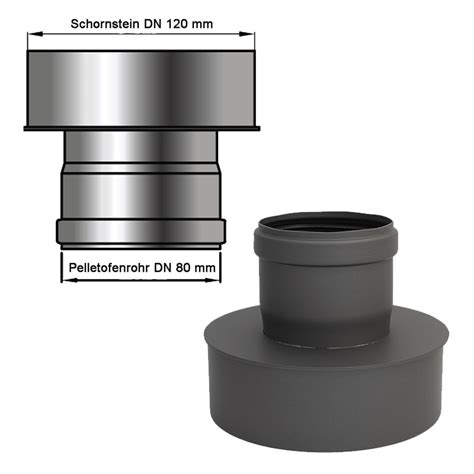 Pelletrohr Erweiterung DN 80 Mm Pellet Ofen Ofenrohr Rauchrohr Schwarz