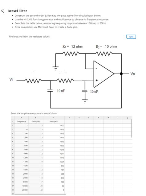 5 Bessel Filter Construct The Second Order