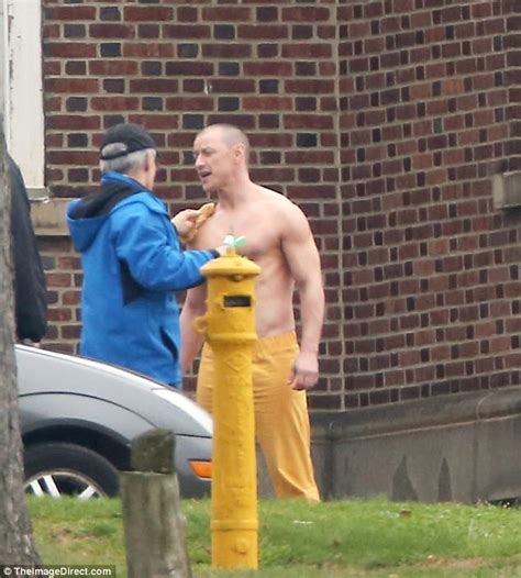 Shirtless James Mcavoy Spotted On Set Of Glass Daily Mail Online