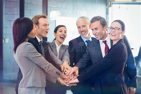 Businesspeople Hands Stacked Over Each Other Stock Photo Image Of