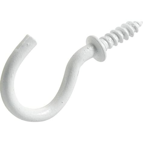 Hillman 78 Cup Hook White Steel Screw Hooks For Ceiling 40 Pack