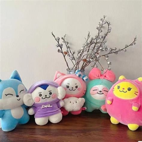 Kpop Itzy Plush Toy Cartoon Cute Girl Heart Bag Pendant Wdzy Doll Kpop Character Plush Keychain