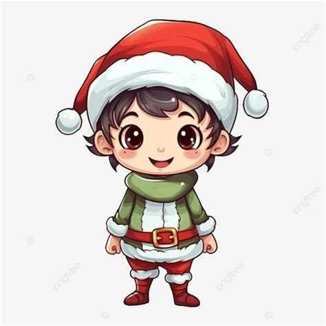 孩子們穿著白色的聖誕服裝卡通人物 精靈 聖誕精靈 派对卡通png去背圖片素材免費下載，免摳圖設計圖案下載 Pngtree